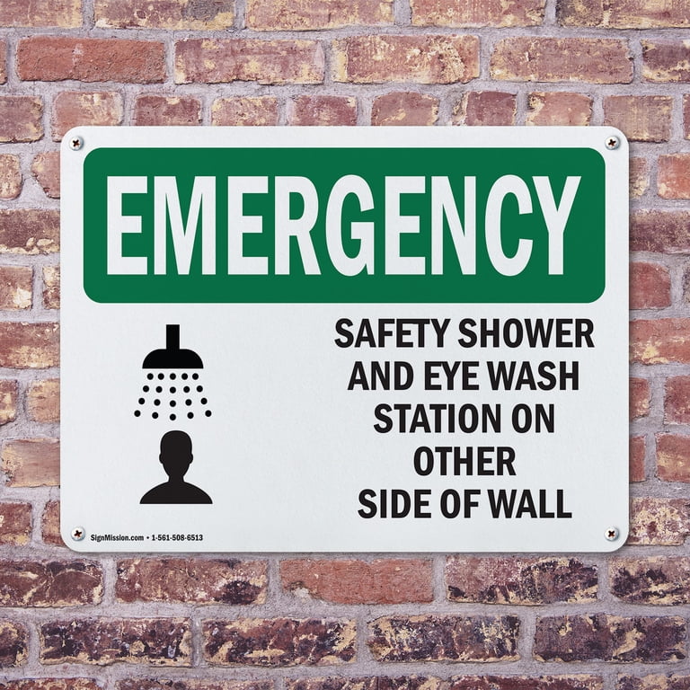 Osha Safety Shower And Eye Wash Station Sign With Symbol