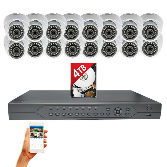 Evertech 32 Channel HD Surveillance System CCTV 1080p Security 16 Dome ...