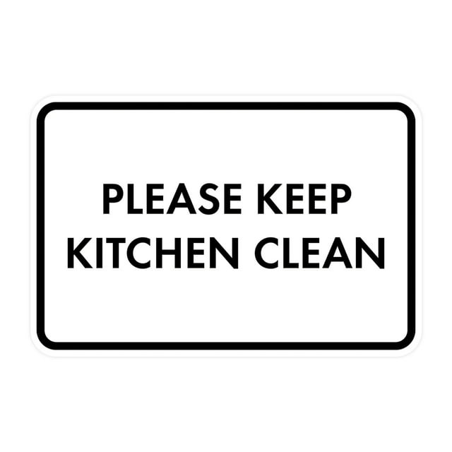 Classic Framed Please Keep Kitchen Clean Sign (White) - Large - Walmart.com