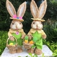 【A pair of 35cm straw rabbits】Handmade crafts, pastoral style ornaments ...