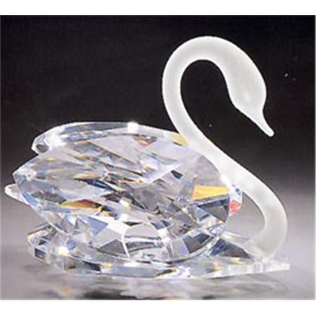 Asfour Crystal 641-1 3.11 L x 2.67 H in. Crystal Swan Birds Figurines ...