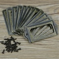 12PCS Antique Brass Metal Label Pull Frame Handle File Name Card Holder ...