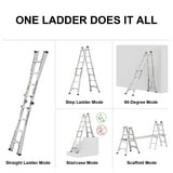 iRerts Telescoping Ladder, 17ft Aluminum Lightweight Extension Ladder ...