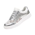 CHWshoes Glitter Sparkly Low Top Sequins Lace Up Tennis Shoes Comfort ...