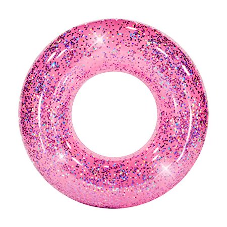 Poolcandy 36" Pink Glitter Swim Ring - Large for The Pool Beach or Lake ...