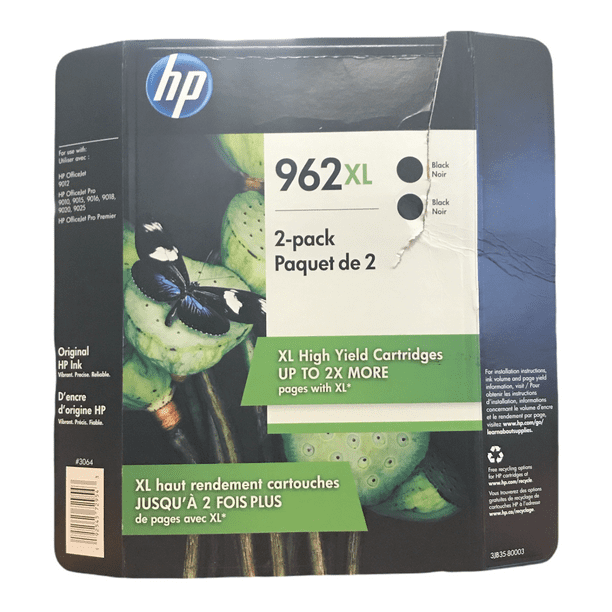 HP 962XL High Yield, Black Original Ink Cartridge, 2 Pack - Walmart.com