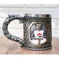 Scroll Patterned Coat Of Arms Medieval Templar Crusader Knight Tankard ...