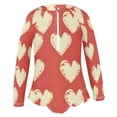 BZSMCE Swimwear Love White Red Pattern For Long Sleeve One-Piece ...