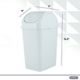 Superio Small 2.5 Gallon Plastic Trash Can with Swing Top Lid, Waste ...