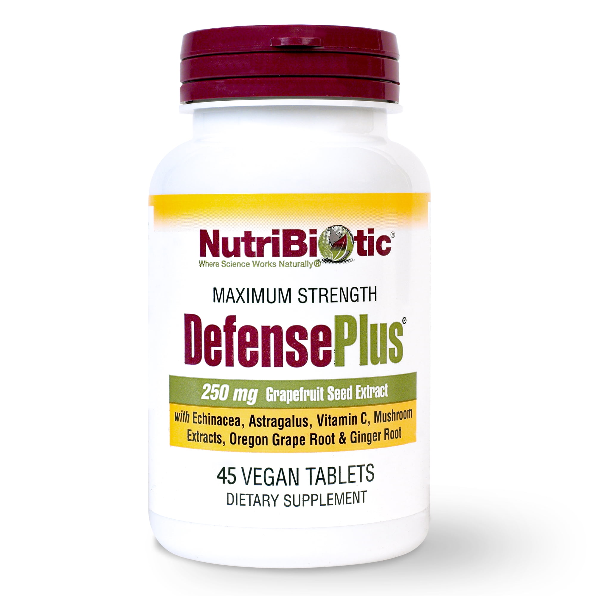 NutriBiotic DefensePlus, Immune Support with GSE, 45 Tablets - Walmart.com