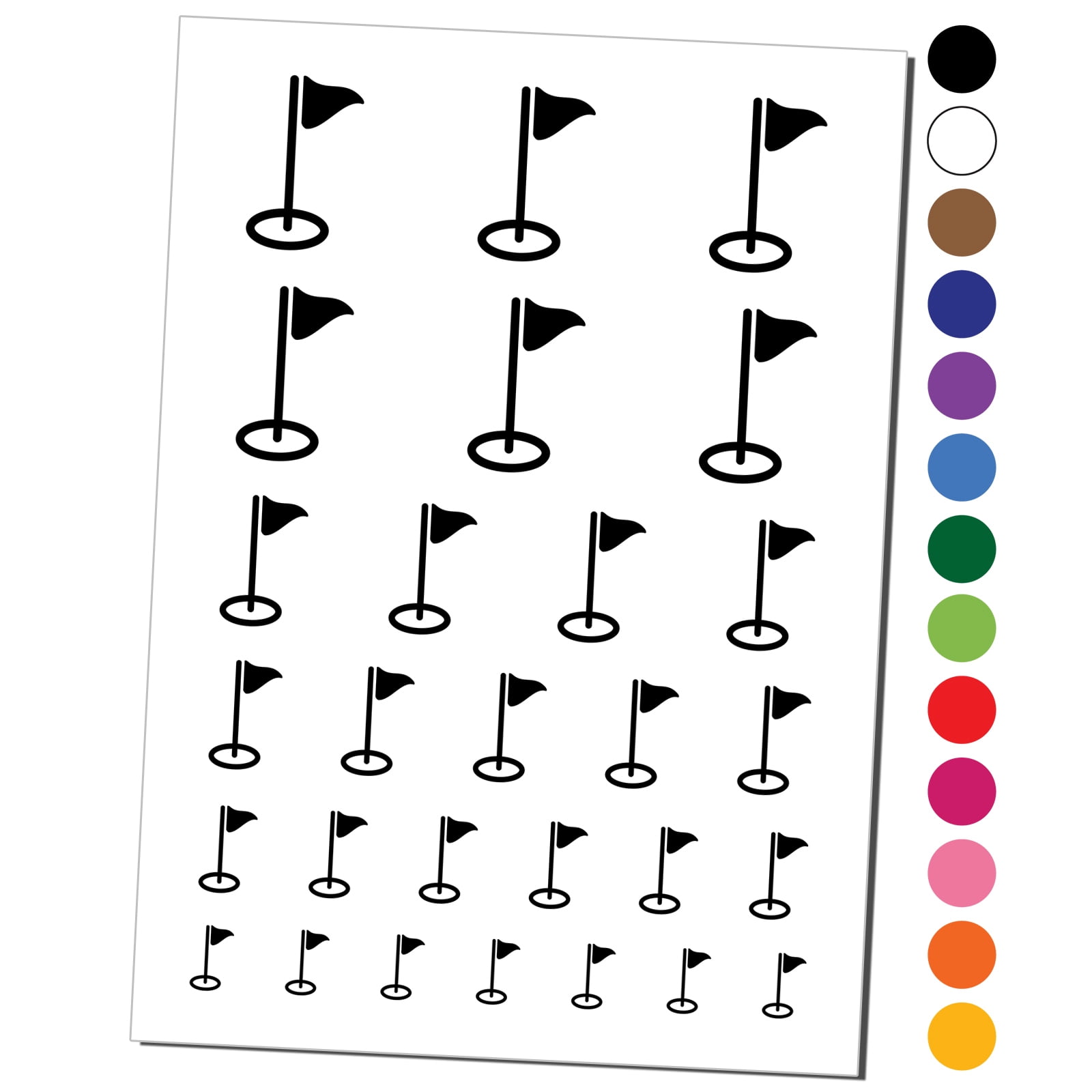 Golf Hole Flag Water Resistant Temporary Tattoo Set Fake Body Art ...