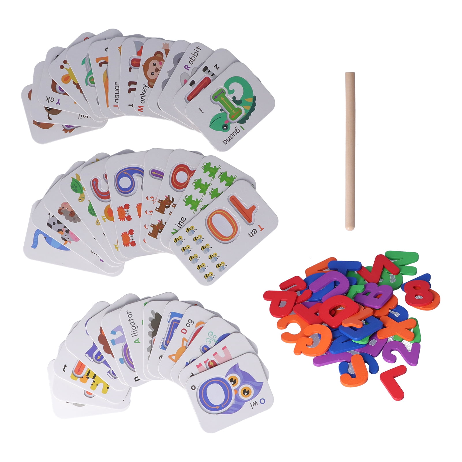 Buy Number And Alphabet Flash Cards Set, Cute Pattern Children Matching ...