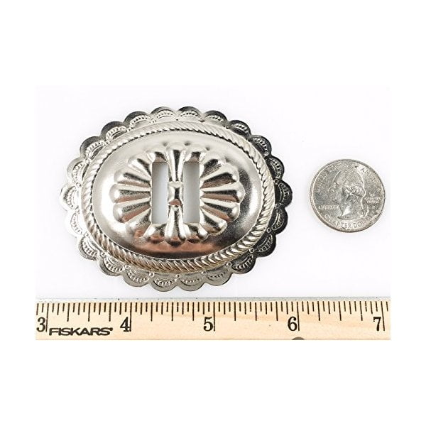 Conchos 2 3/4" Big Oval Classic Western Bright Nickel 6 pieces #50065 ...