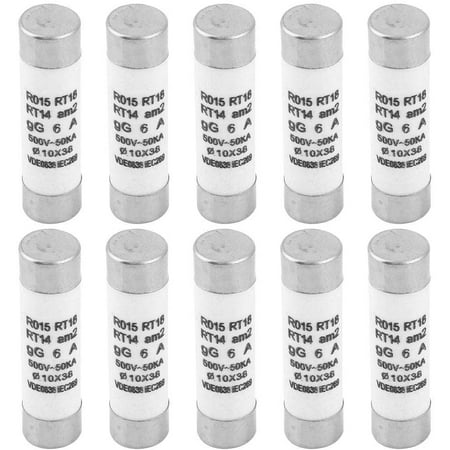 10Pcs RT14-20 Cylinder Fuse, High Breaking Capacity Fuse 10x38 Fuse Kit ...