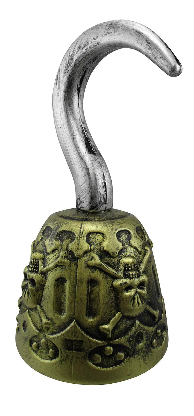 Costume Accessory Plastic Pirate Hook Handheld Prop, Gold Silver, One ...