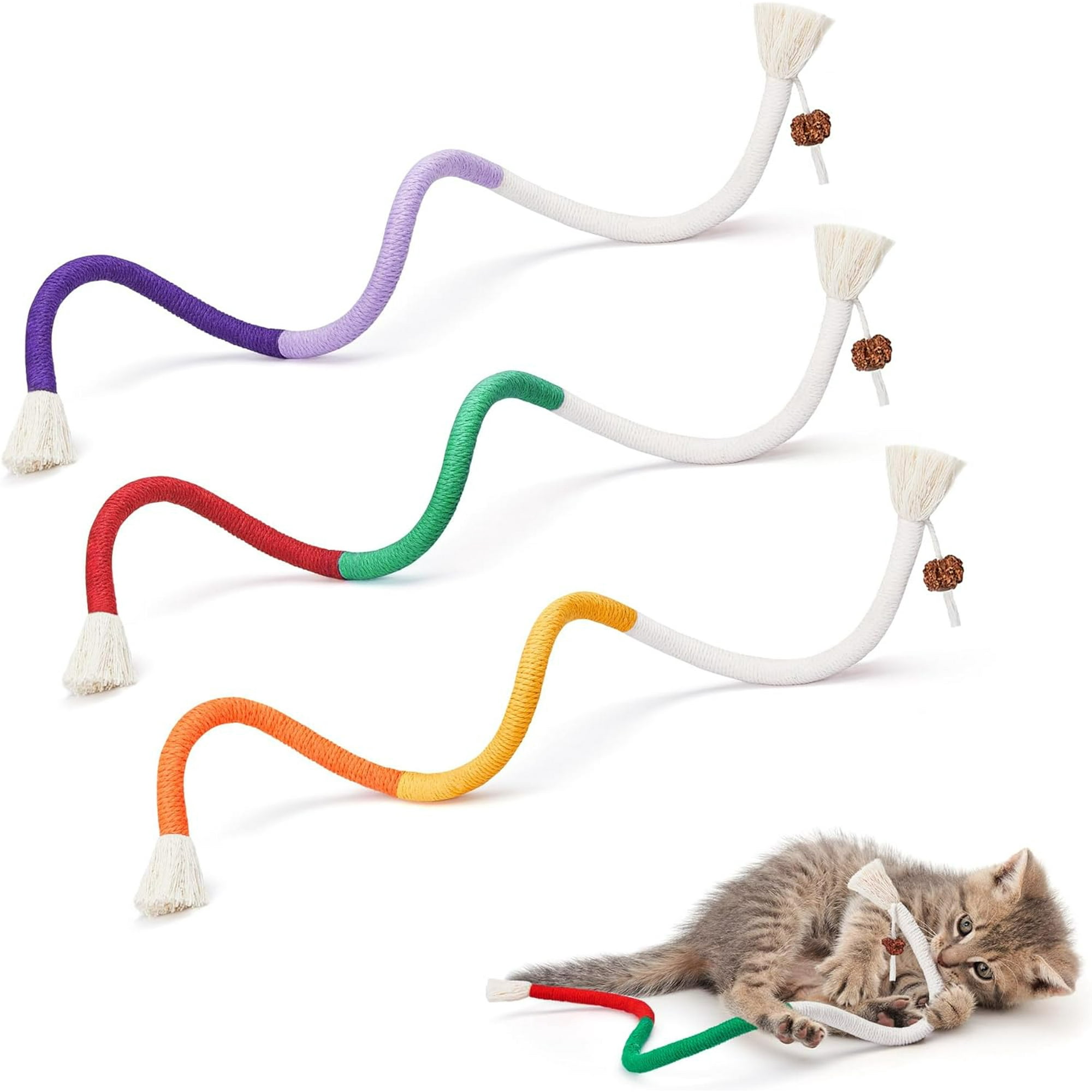 Click here for Enkarl Cat Toys Chew Ropes 3pcs With Refillable Na... prices