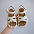 AUDeals Girls Open Toe Sandals - Criss Cross Strap Buckle Ankle Strap ...