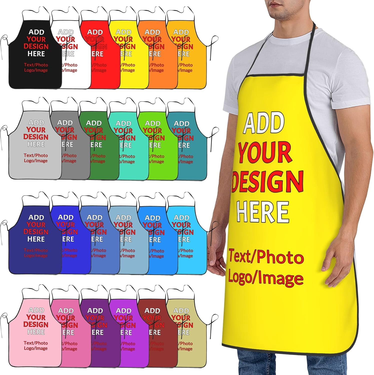 Personalized Custom Aprons For Women Men With Pockets Design Your Own ...