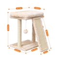 Beige Small Cat Tree With Perch Scratcher For Indoor Cats - Walmart.com