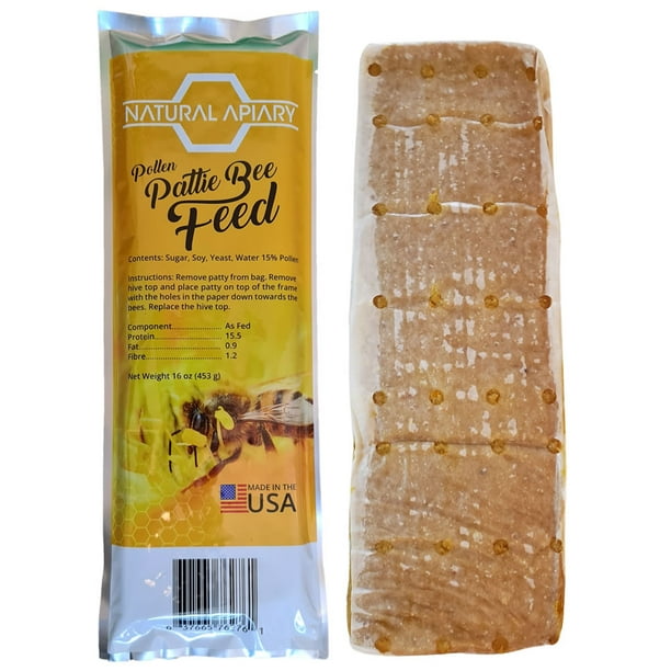 Natural Apiary - 15% Pollen, 15% Protein Patties for Bees - Bee Feed ...