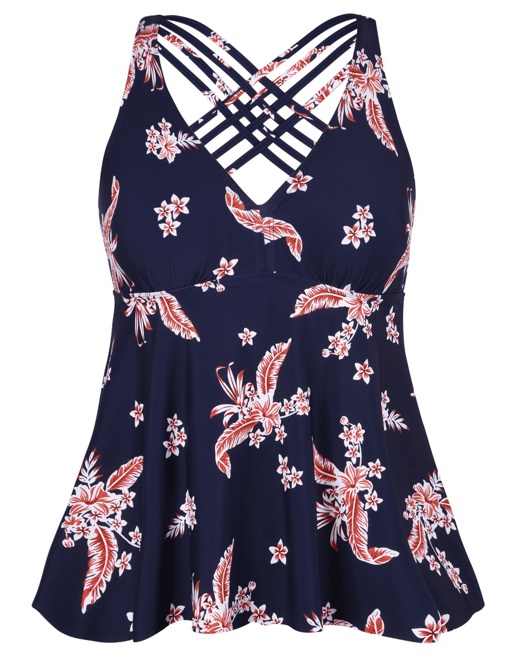 Firpearl Women's Tankini Swimsuits Cross Back Flowy Swim Tops Modest ...