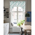Flower Teal Swag Valance and Tier Curtains Set Grey Cherry Blossoms ...