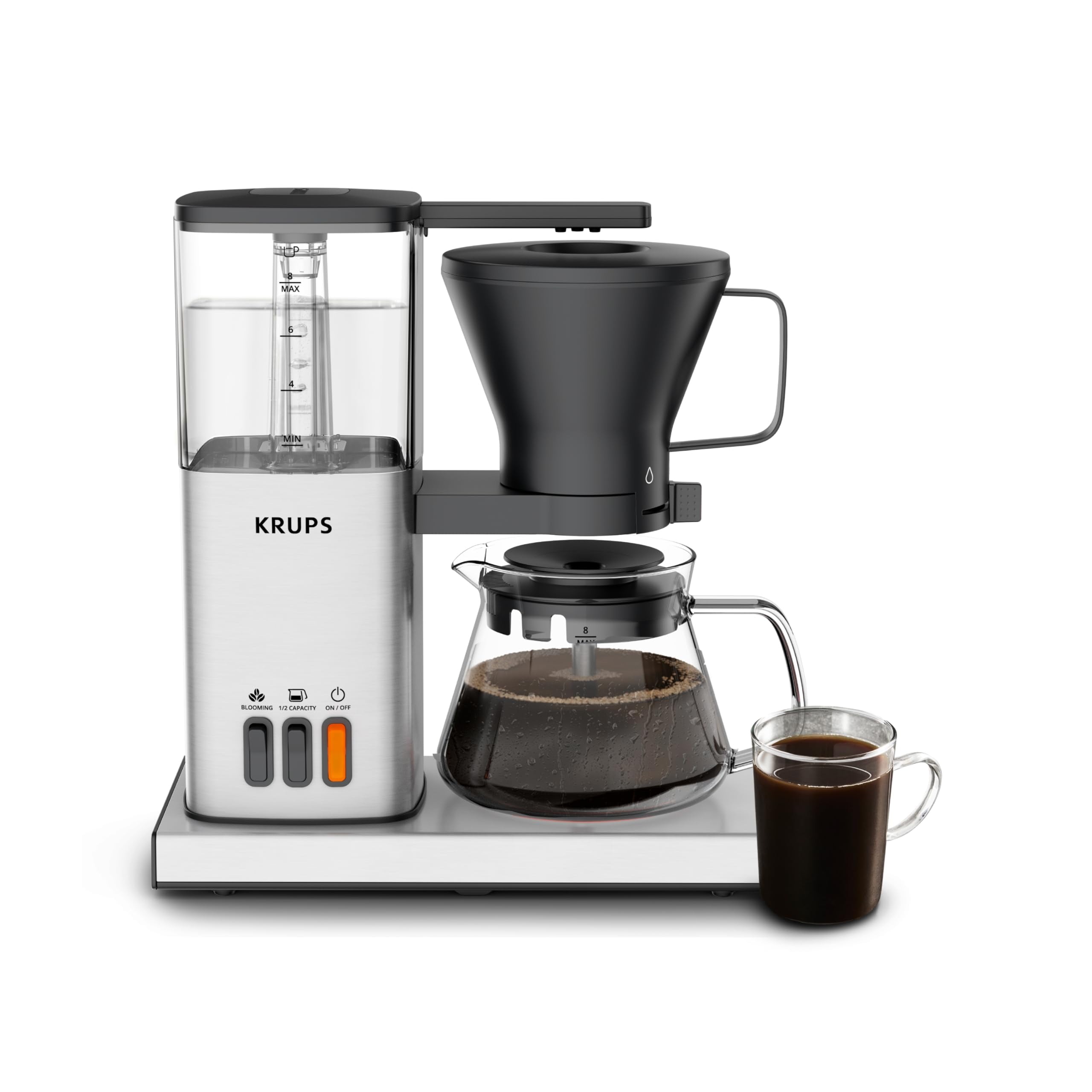 Cafetera de goteo KRUPS Essential Brewer para 8 tazas con certificación SCA | Walmart en línea