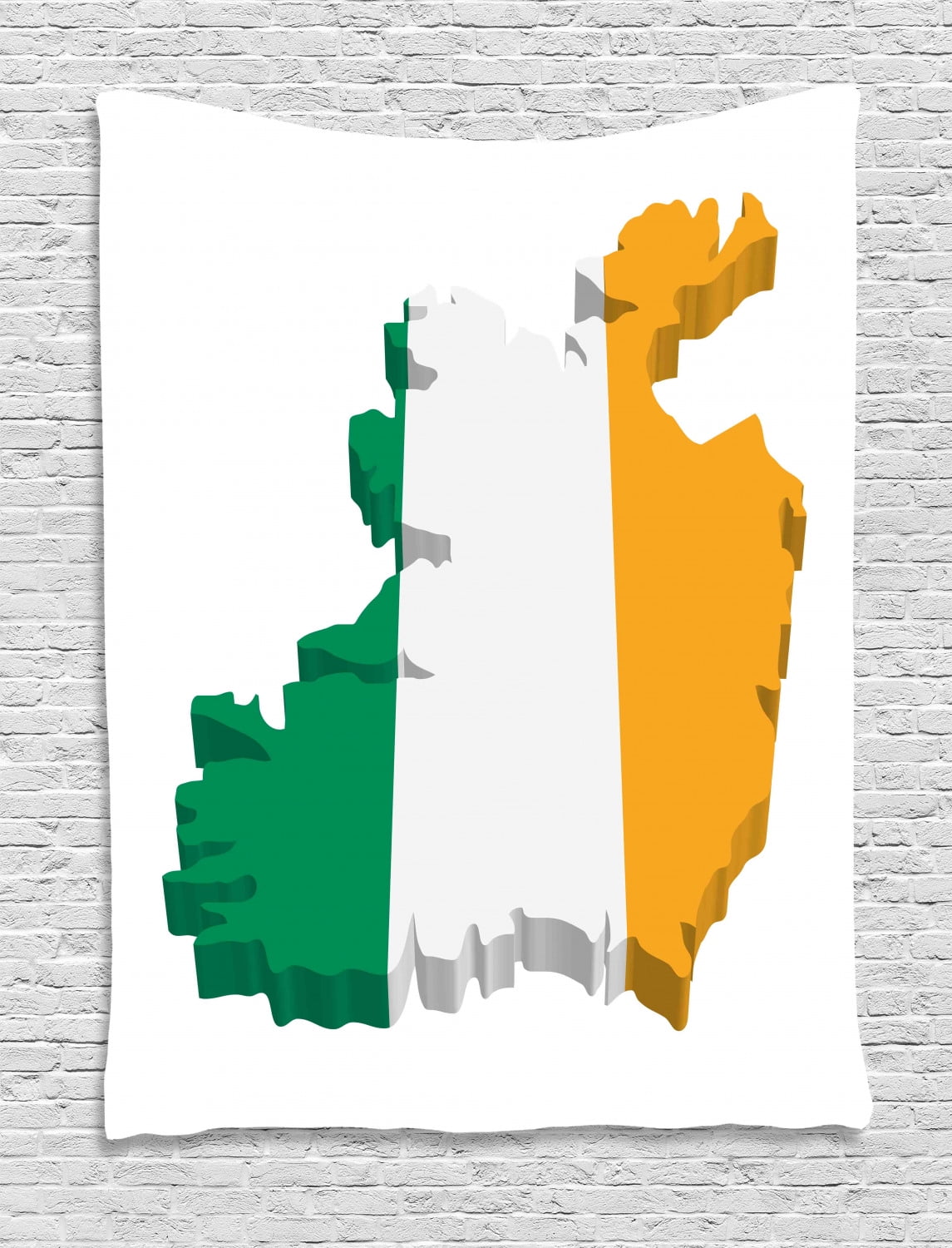 Ireland Map Tapestry, Computer Graphical Country Mapping Logo Shape ...