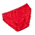 Bigersell Women Lace Briefs Ladies Mid Waist Lingerie Panties Thongs ...