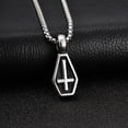 VNOX Stainless Steel Silver Inverted Cross Coffin Pendant Necklace for ...