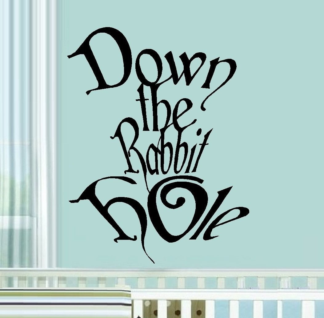 DOWN The Rabbit Hole: Wall or Window Decal ~ Children 20" x 26" (Black ...