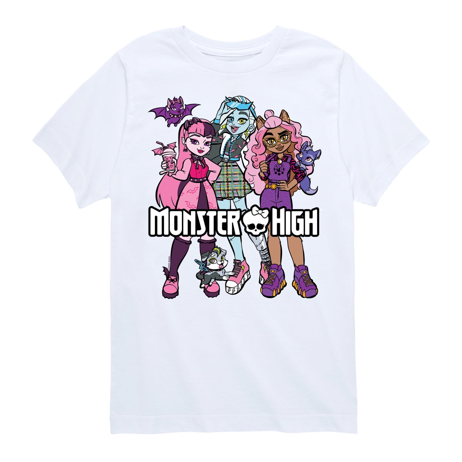 Monster High - Group With Pets - Toddler And Youth Short Sleeve Graphic ...