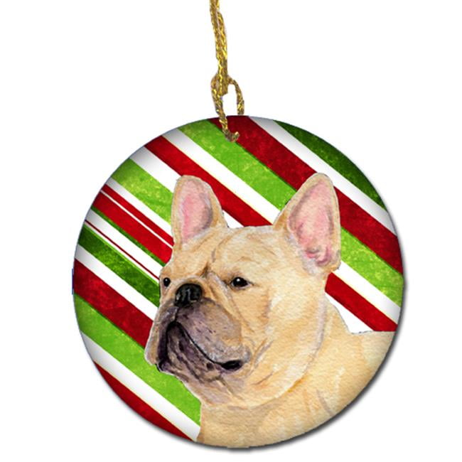 French Bulldog Candy Cane Holiday Christmas Ceramic Ornament - Walmart.com