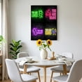 Art Gaming Icons Canvas Wall Art for Living Room, Multi Panel Neon ...