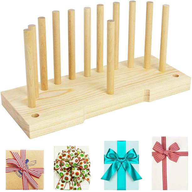 Bow Maker for Ribbon Wreaths, Double Sided Wooden Bow Making Tool for ...
