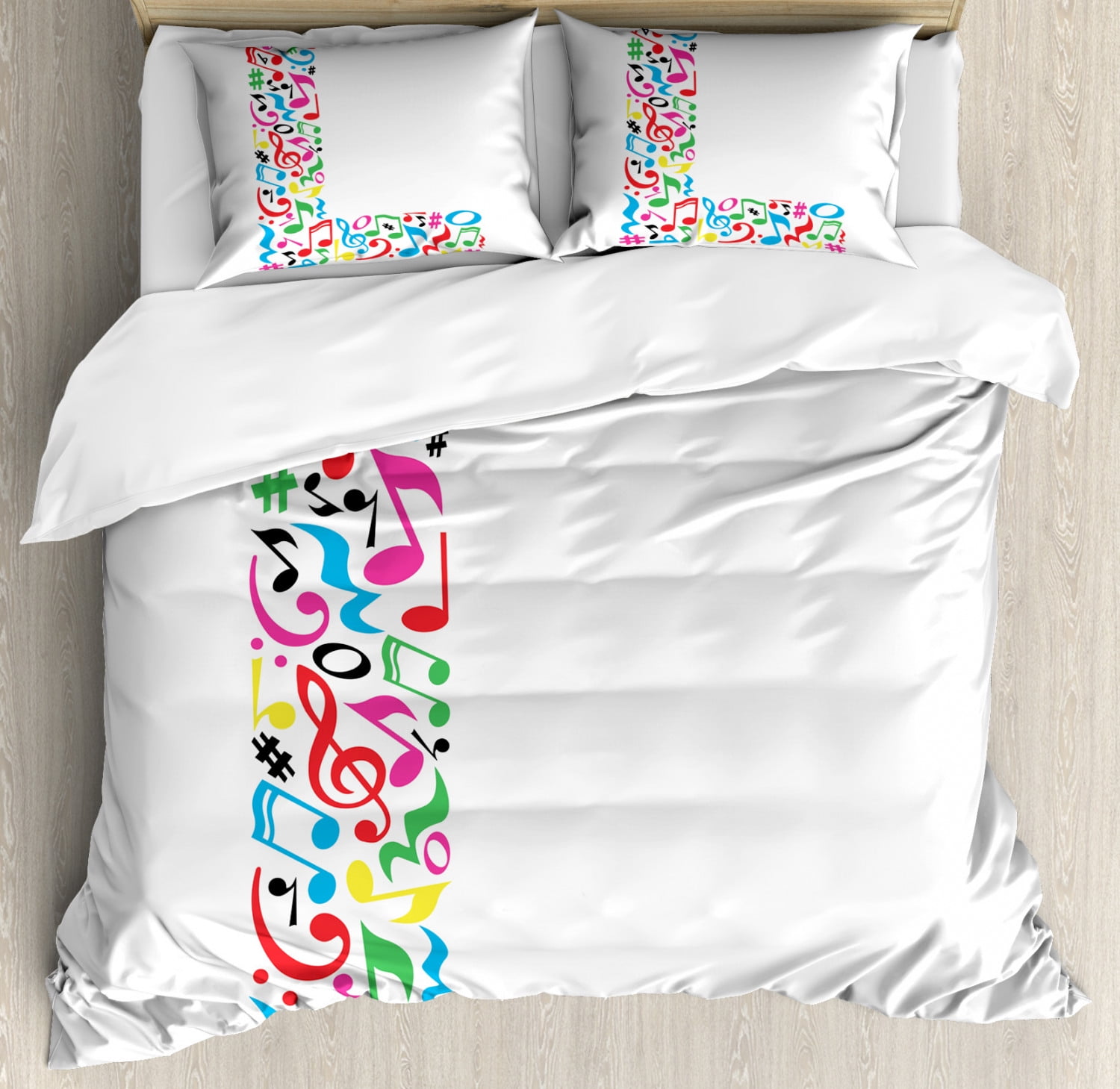 Letter L Duvet Cover Set King Size, Capital L Sign with a Musical ...