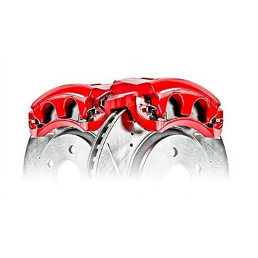 Power Stop Rear Pair of Red Powder Coated Calipers S4604 - Walmart.com