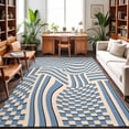 Blue Striped Area Rugs 3x5ft Color Blocks Geometric Abstract Design ...