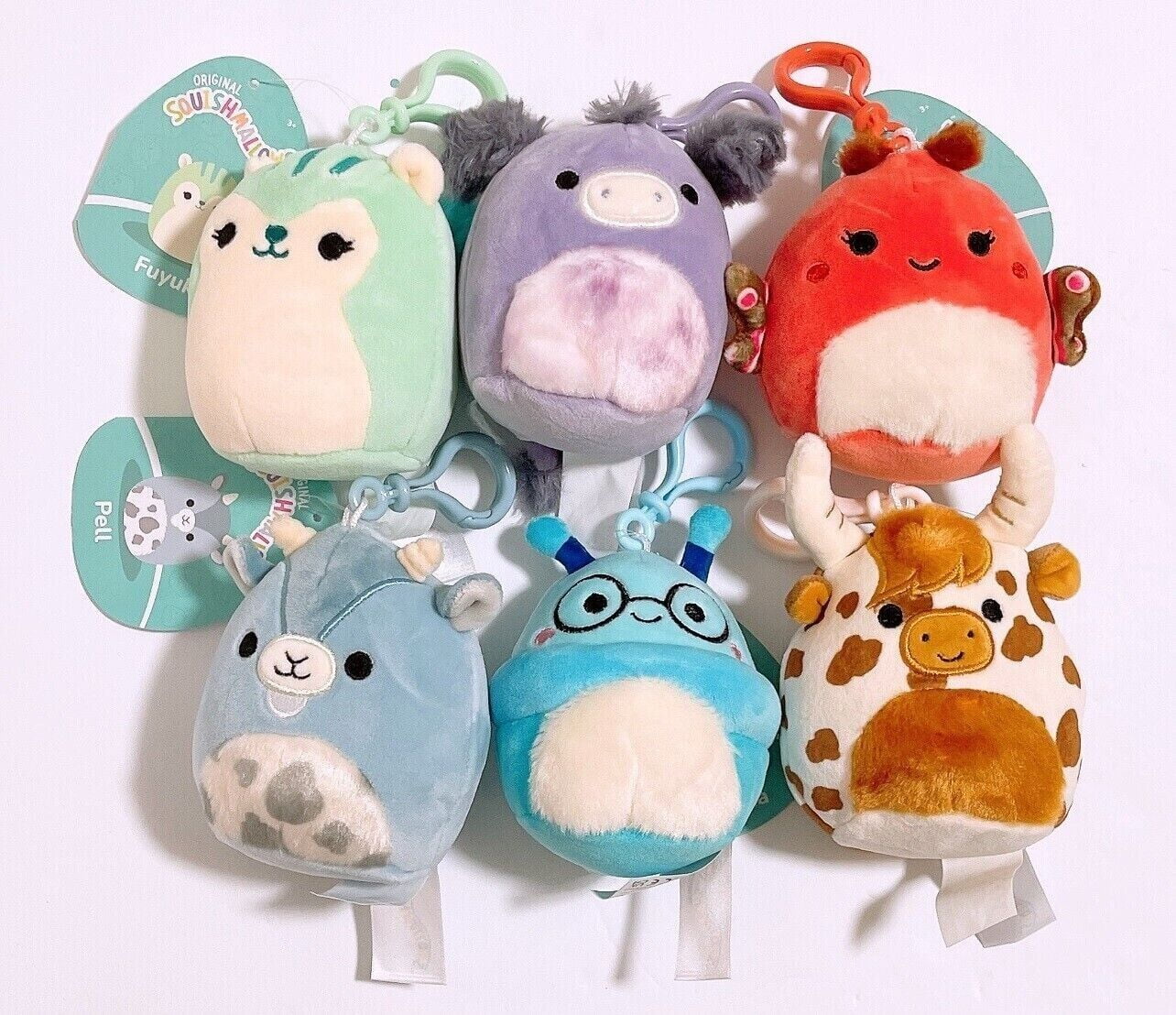 Set of 6 Squishmallows Fantasy Squad Cow Donkey Goat 3.5" Mini Plush ...