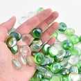 Flat Glass Marble Vase Fillers, 1LB Green Mixed Color Gems Pebbles ...