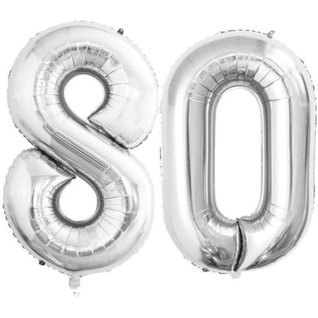 HTOOQ 42 Inch Gold Number 80 Balloon,Jumbo Foil Helium Balloons for ...