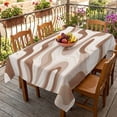 Brown White Water Ripple Table Cloth 52x70in, Waterproof Rectangle ...