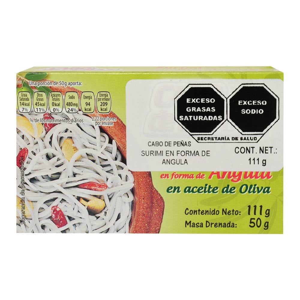 Surimi Cabo de Peñas en forma de angula en aceite de oliva 111 g ...