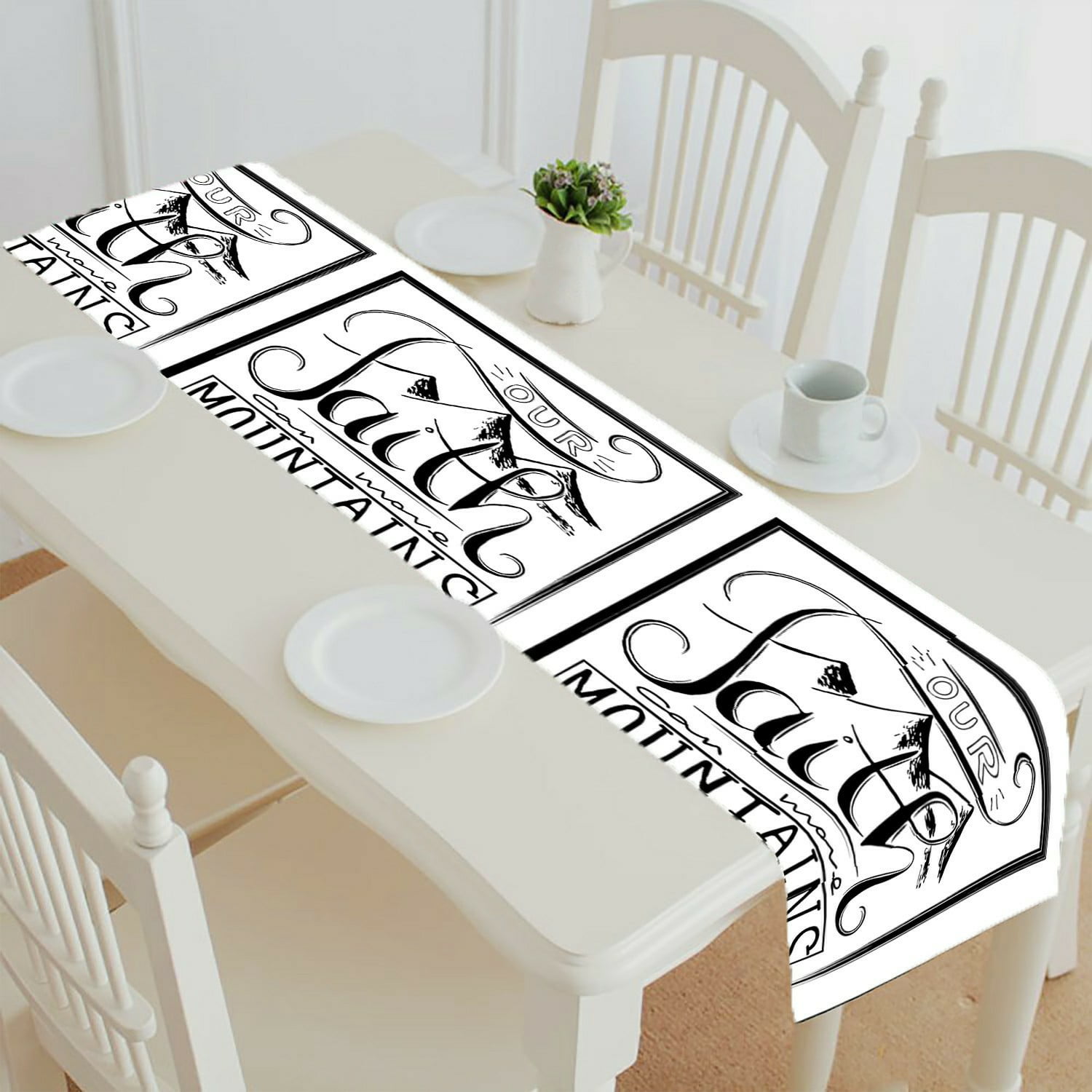 ECZJNT Our faith can move mountains table runner table cloth tea table ...