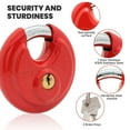 Unity Same Keyed RED Disc Padlock 2-3/4" (70mm) Keyed Alike Standard ...
