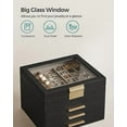 Jewelry Box Organizer with Glass Lid, 4-Layer Jewelry Storage, with 3 ...