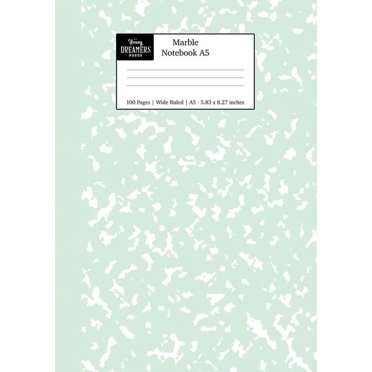 Pastel Stationery Notebooks A4: Marble Notebook A4: Mint Green College ...