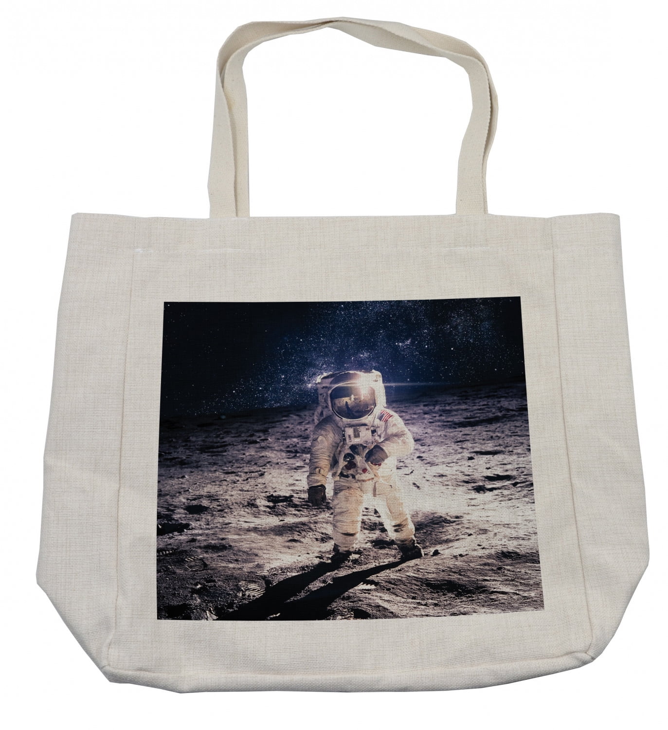 Outer Space Shopping Bag, Moon Spaceman on the Surface of Orbit ...