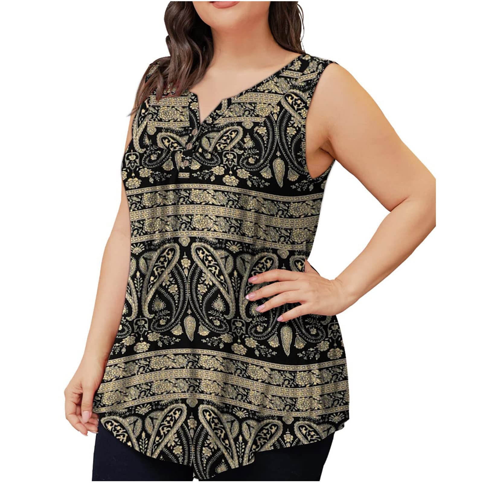 Click here for Unbranded Plus Size Womens Tank Summer Printed Sle... prices