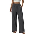 AzureSilk Women's Fashion Wide Leg Pants High Waist Belt Pocket Color ...